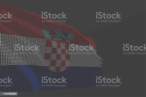귀여운 축제 플래그 3d 일러스트 회색 배경에 빛나는 점 파도로 만든 크로아티아 고립 국기의 현대적인 이미지 0명에 대한 스톡 사진 및 기타 이미지 Istock