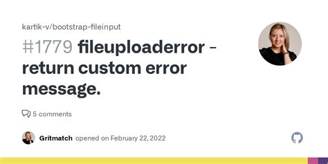 Fileuploaderror Return Custom Error Message · Issue 1779 · Kartik Vbootstrap Fileinput · Github