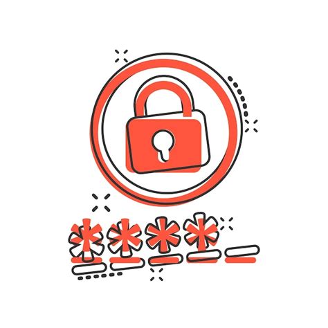 Premium Vector Login Icon In Comic Style Password Access Cartoon