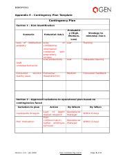 Appendix E Contingency Plan Template Docx BSBOPS502 Appendix E Contingency Plan Template