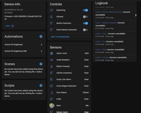 Home Assistant Dahua Integration Questions Third Party Integrations Home Assistant Community