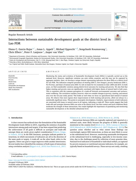 Pdf Interactions Between Sustainable Development Goals At The