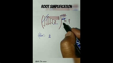 Root Simplification 🔥 Mathsshorts Mathsimplification Mathtrick Mathstheseries Youtube