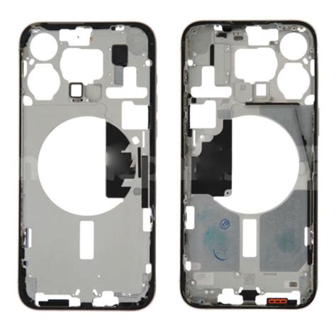Frame Housing Rear Chassis For Iphone 15 Pro Max Without Rear Glass With White Titanium