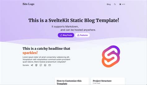 Sveltekit Static Blog Template A Template
