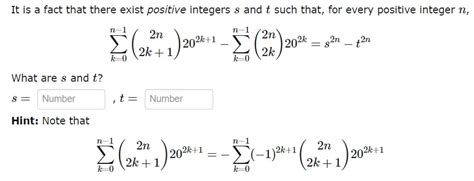 Solved It Is A Fact That There Exist Positive Integers S And Chegg Com