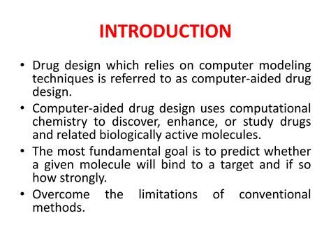 Cadd Computer Aided Drug Design Ppt
