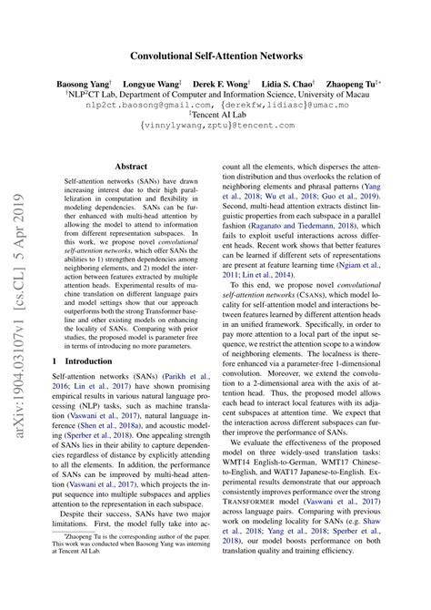 Pdf Convolutional Self Attention Networks