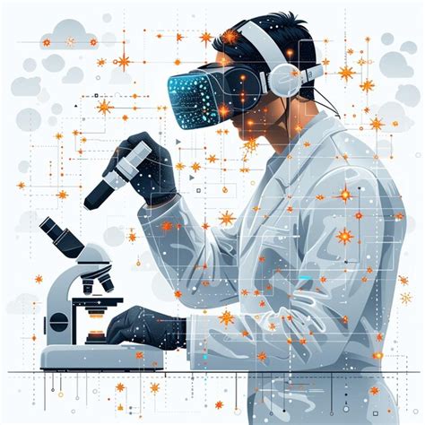 Data Analyst Bioinformatics Scientist In A Cloud Flat Minimal Image Premium Ai Generated Image