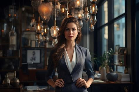 Premium Ai Image Radiating Confidence And Ambition The Woman Stands