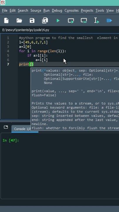 Python Program To Find Smallest Element In Python Shorts Python Trending Youtube