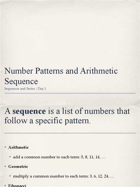 Arithmetic Sequence Patterns Guide Pdf