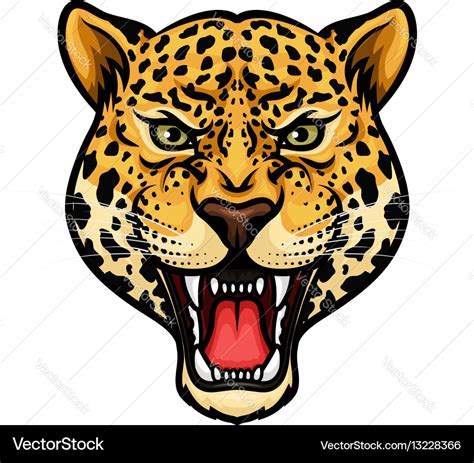 Jaguar Head Isolated Cartoon Mascot Design Vector Image