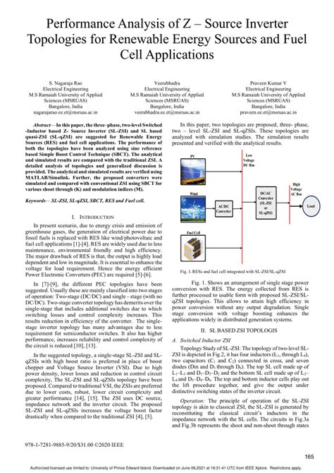 Pdf Performance Analysis Of Z Source Inverter Topologies For