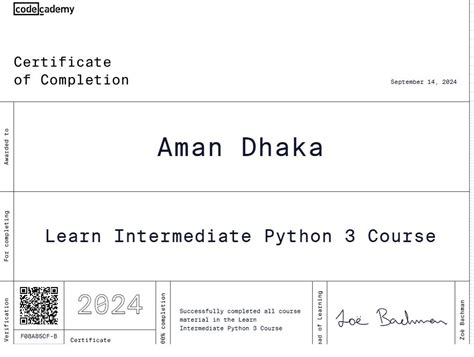 Aman Dhaka On Linkedin Python Coding Learningjourney Codecademy