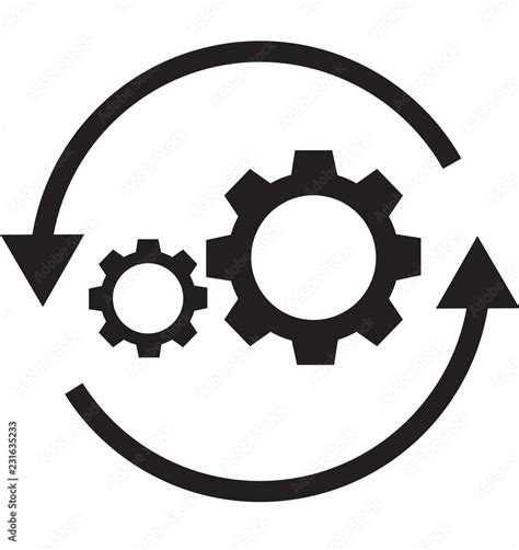 Workflow Icon On White Background Flat Style Gear And Arrow Icon For