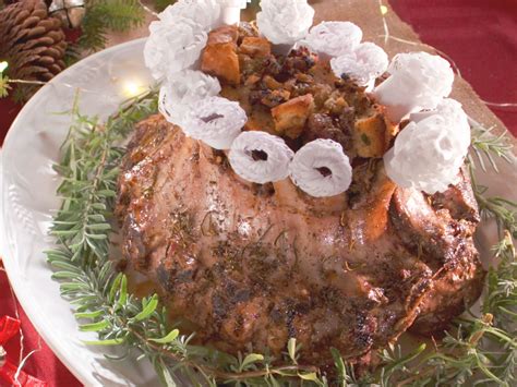 Crown Roast Of Pork With Chestnut Sausage Stuffing Recipe From Nancy Fuller Via Food Network