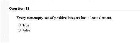 Solved Every Nonempty Set Of Positive Integers Has A Least