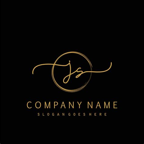 Initial JS Handwriting Logo With Circle Hand Drawn Vector Art At Vecteezy