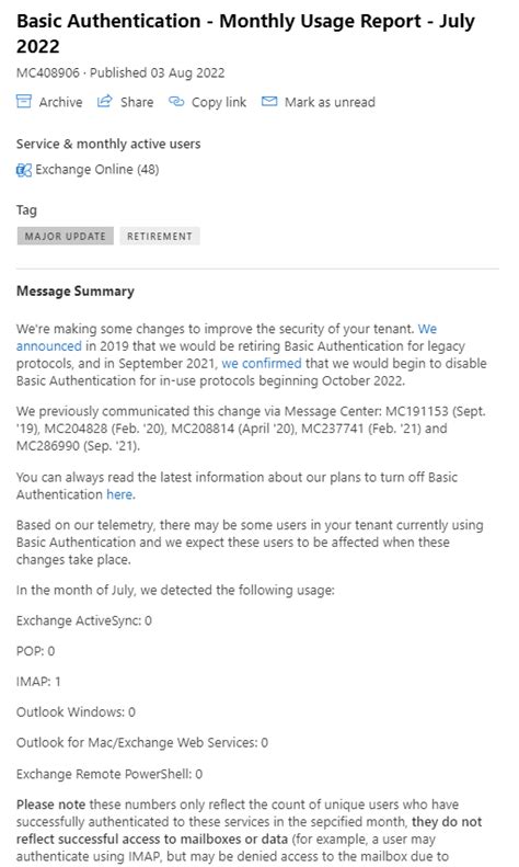 Basic Authentication Deprecation