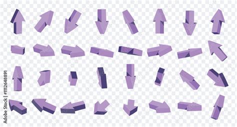 Set Of Isometric Arrows Ui And Ux Design Elements For Website Application Program Or Video