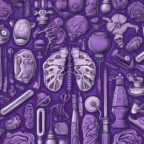 Premium Ai Image Purple And White Illustration Of Various Objects And