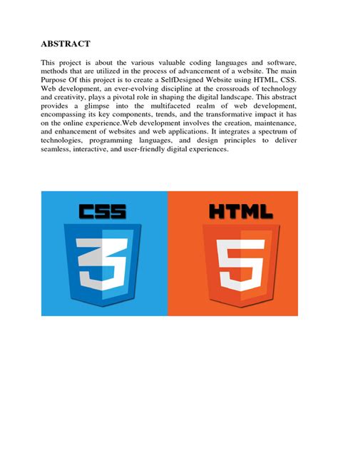 web development project pdf html world wide web