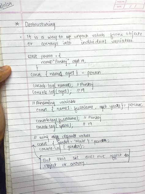Pankaj Gupta On Linkedin Day34 Javascriptjourney Destructuring Restoperator Spreadoperator