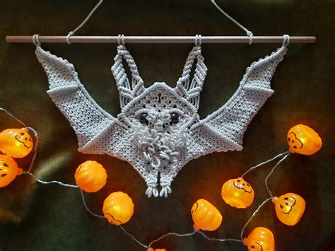 Macrame Bat Pattern Pdf Tutorial For Beginners Goth Aesthetic Diy