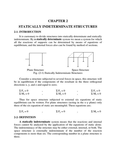 Statically Indeterminate Structures Pdf Truss Structural Engineering
