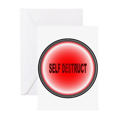 Self Destruct Button Greeting Card Self Destruct Button Greeting Cards