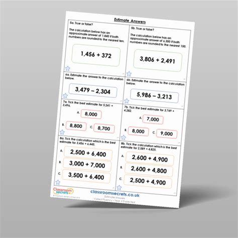 Year 4 Estimate Answers Varied Fluency Resource Classroom Secrets