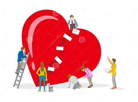 Repair Of Heart Mental Health Concept Art Stock Vector Illustration