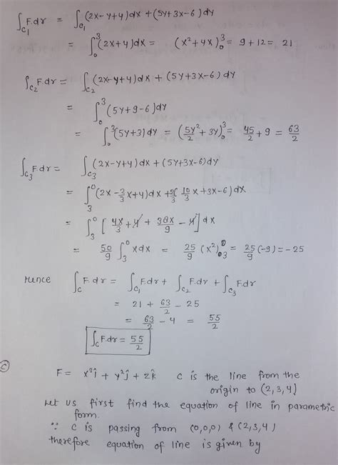 Solved Calculate Integral F Dr For The Given F And C A F Yi Xj Course Hero