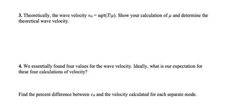 Solved Wave Velocity Lab I Have Set It Up And Collected The Chegg