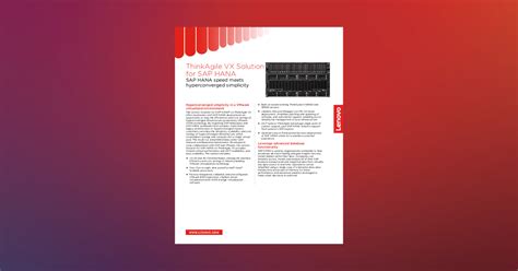 Thinkagile Vx Solution For Sap Hana Datasheet Lenovo Press