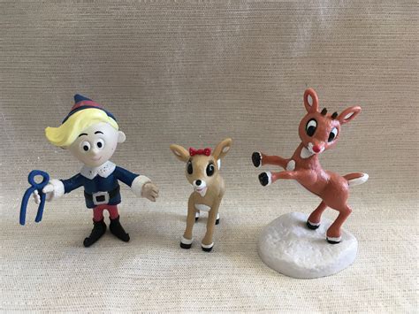 Rudolph The Red Nosed Reindeer Figures Etsy