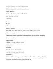 Using The Implicit Association Test And The Implicit Docx Using The Implicit Association Test