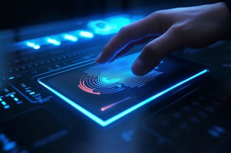 Premium Photo Closeup Of A Person Using A Fingerprint Scanner Generative Ai