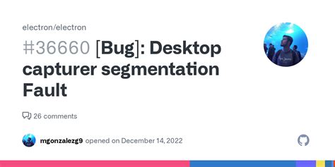 Bug Desktop Capturer Segmentation Fault · Issue 36660 · Electron