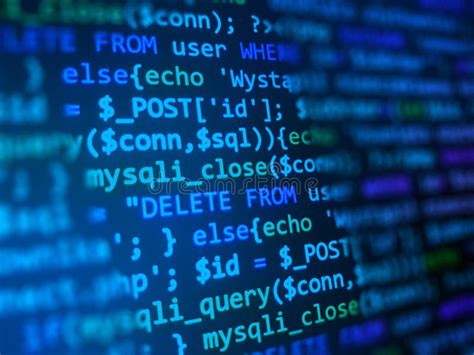 Blue Code Screen Software Development Background Coding Stock Image Image Of Background