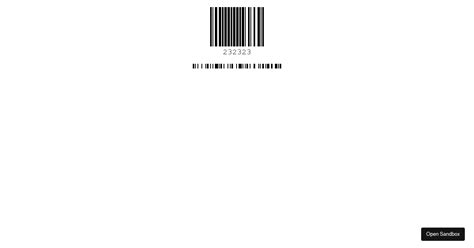 jsbarcode example with functional component forked codesandbox