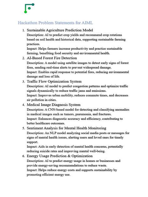 Hackathon Problem Statements Pdf Artificial Intelligence Intelligence Ai And Semantics