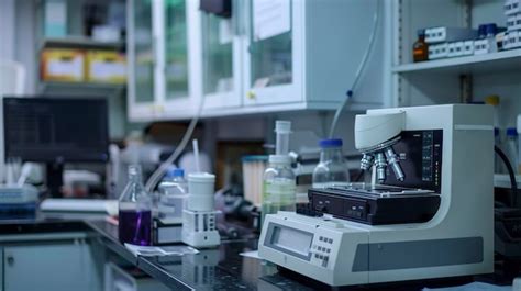 A Photo Of A Smart Medical Analyzer On A Table Premium Ai Generated Image