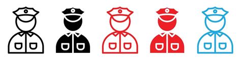 Policeman Icon Depicting A Uniformed Officer Suitable For Law