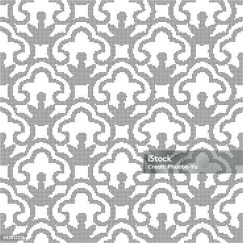 하프톤 라운드 블랙 원활한 배경 중국어 로얄 곡선 개미 크로스 프레임 검은색에 대한 스톡 벡터 아트 및 기타 이미지 검은색 곡선 그라데이션 Istock