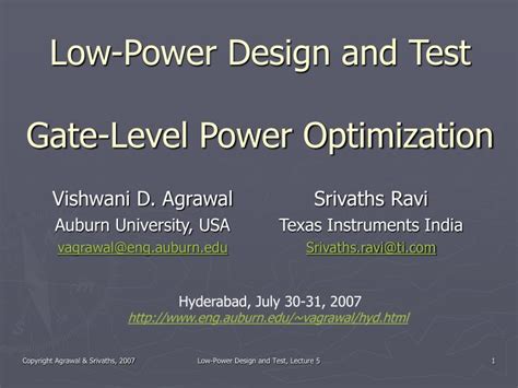PPT Low Power Design And Test Gate Level Power Optimization PowerPoint Presentation ID 3262315