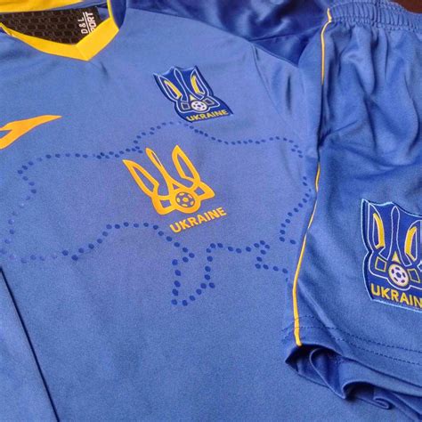 Детская футбольная форма сборной Украины по футболу с картой Украины синяя Id 1751751778