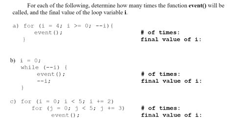 Solved For Each Of The Following Determine How Many Times
