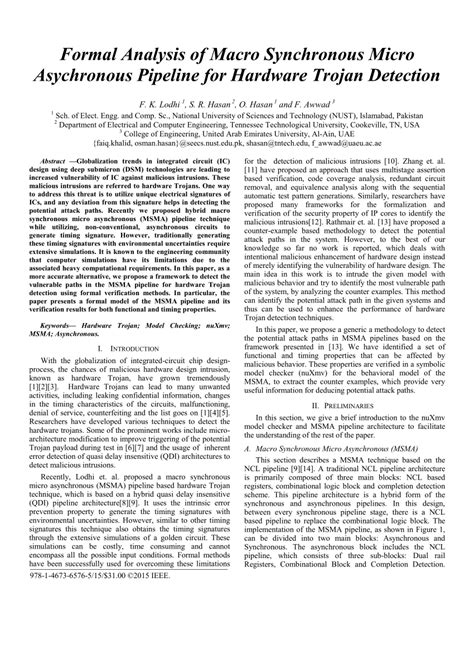 Pdf Formal Analysis Of Macro Synchronous Micro Asynchronous Pipeline